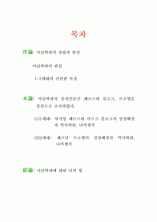 아날학에 대한 모든것!!
