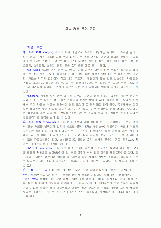 조소 용어 정리