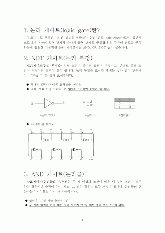 논리게이트 레포트 자료