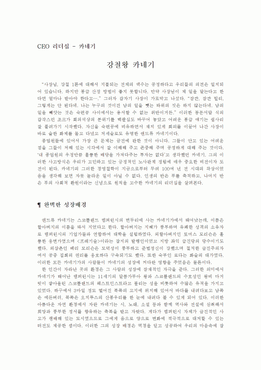 CEO 리더십 - 『강철왕 카네기』