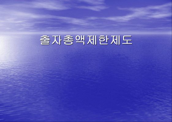 출자총액제한제도에 대하여