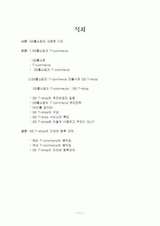 GS홈쇼핑 (e-business 사례)