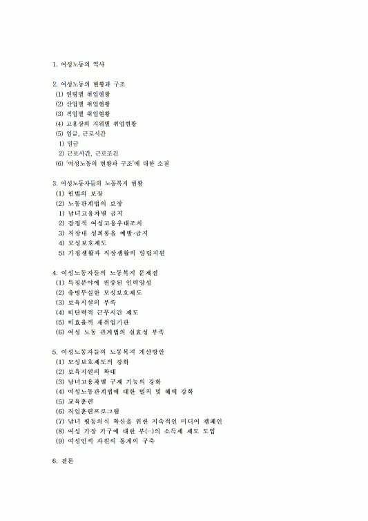 여성노동복지행정