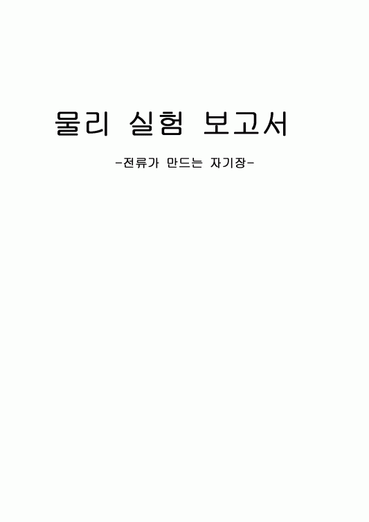 [물리]전류가 만드는 자기마당 실험보고서