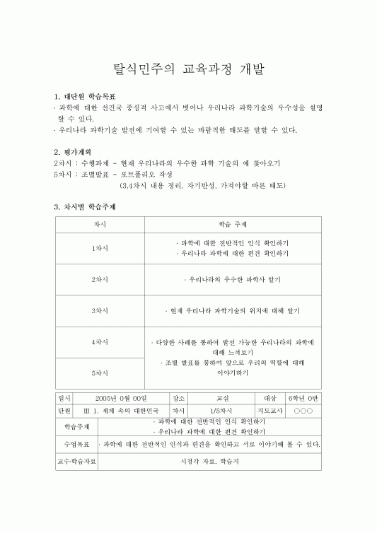 탈식민주의 지도안