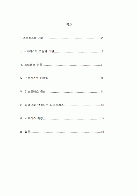 스트레스 개념과 유형 및 측정,대처방법