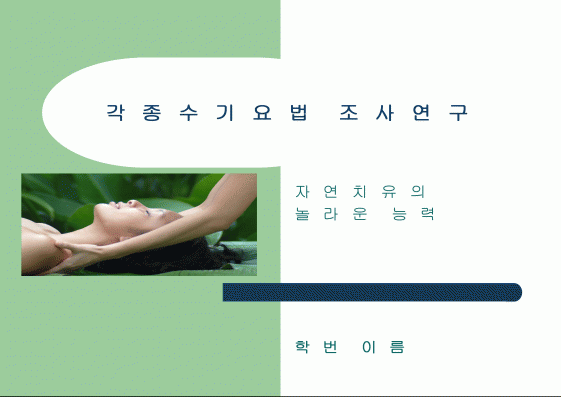 수기요법의 조사연구 (마사지,피부미용·관리)