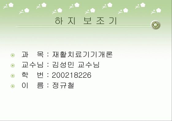 하지보조기 레포트 자료