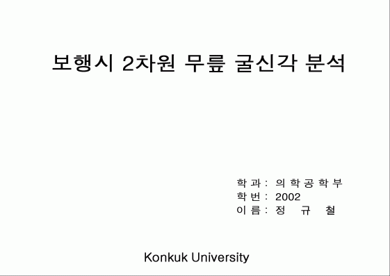 보행시 2차원무릎굴신각 분석