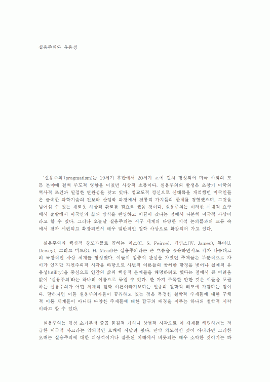 실용주의와 유용성 사례분석