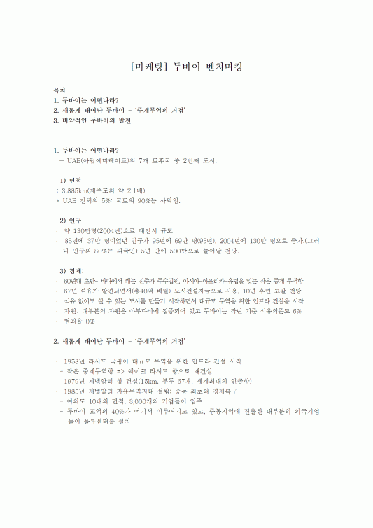 [마케팅] 두바이 벤치마킹