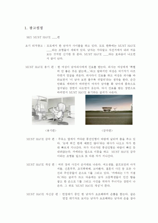 sky광고의 분석과 좋아하는 이유