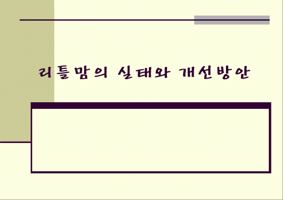 리틀맘의실태와개선방안에 대한 발표자료