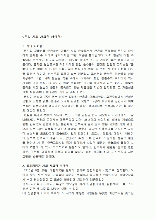 시의 사회적 상상력
