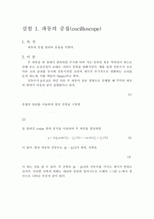 파동의 중첩 레포트