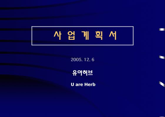 허브쇼핑몰 사업계획서