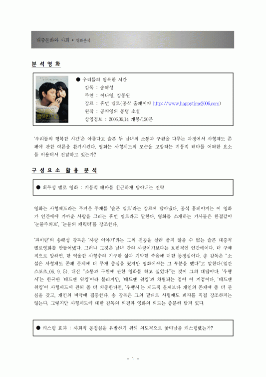 영화분석 레포트 자료