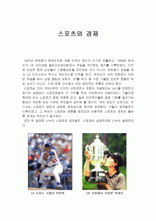 [예체능] 스포츠와 경제 [분석/조사]