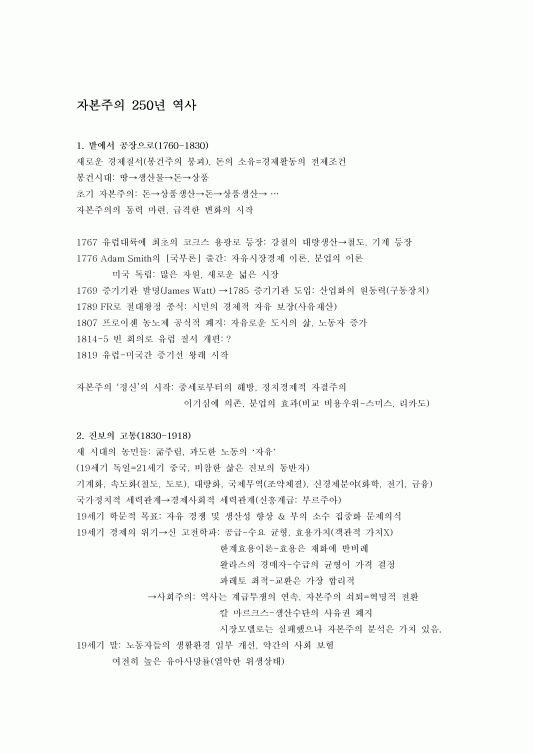 자본주의 250년 역사