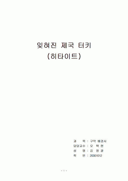 히타이트 레포트 자료