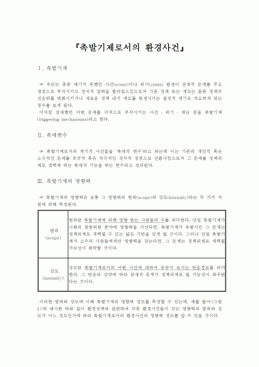 촉발기제로서의 환경사건 (2000 년 이후)