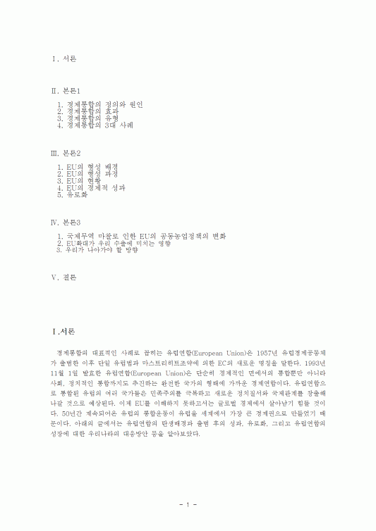 경제통합과 EU