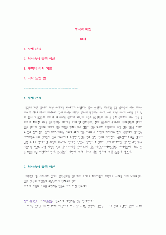 중국 미의 기준 (중국 미인)