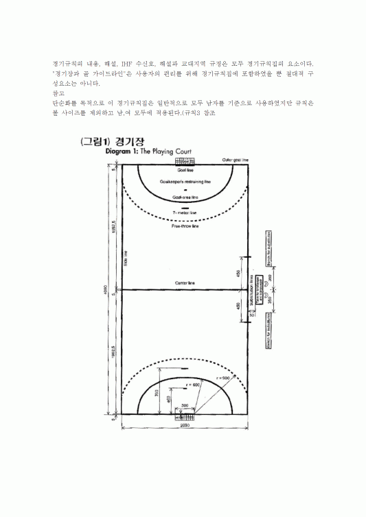 핸드볼 규칙 레포트 자료
