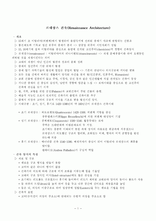 르네상스 건축(Renaissance Architecture)