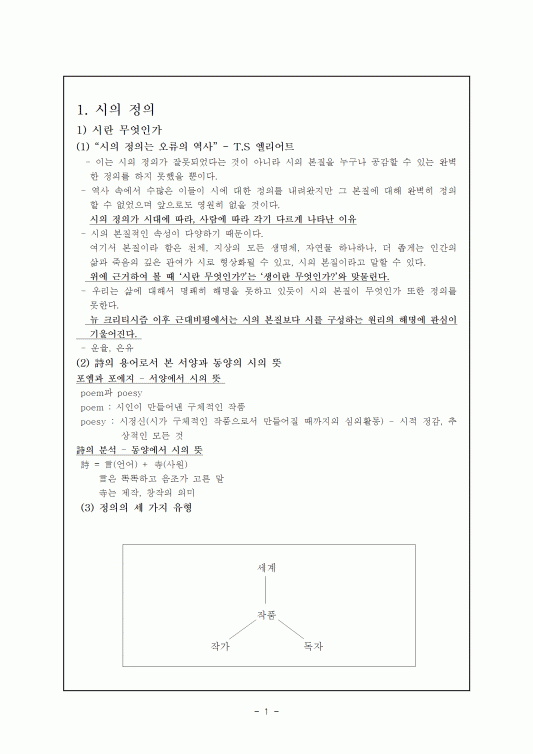 시의 정의와 직관