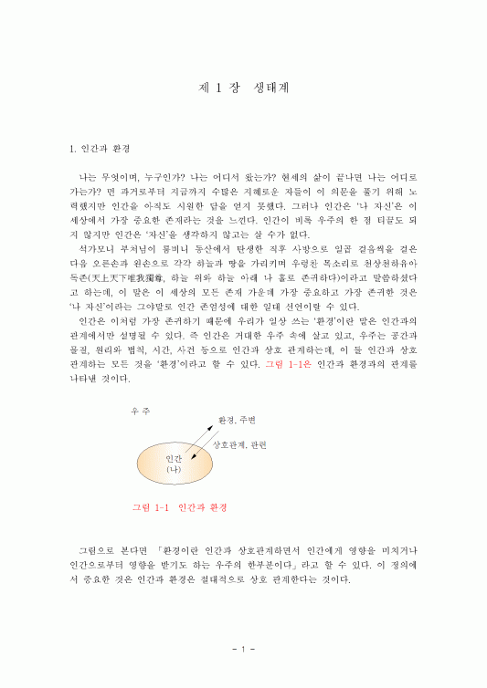 생태계에 대한 조사