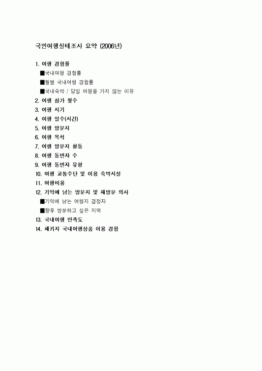 국민여행실태조사 2006