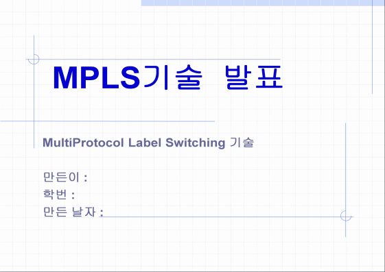 MPLS 발표 레포트 자료