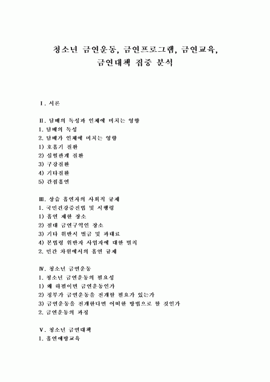 [청소년 금연운동][금연프로그램][금연교육][금연대책][금연][금연운동][흡연][담배][청소년흡연][니코틴][타르][폐암][담배 독성]청소년 금연운동, 금연프로그램, 금연교육, 금연대책 집중 분석