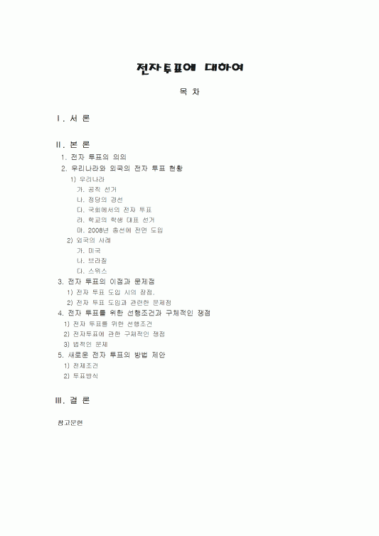 전자투표에 대하여