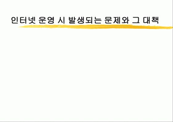 인터넷 운영시 발생되는 문제 및 대응.ppt
