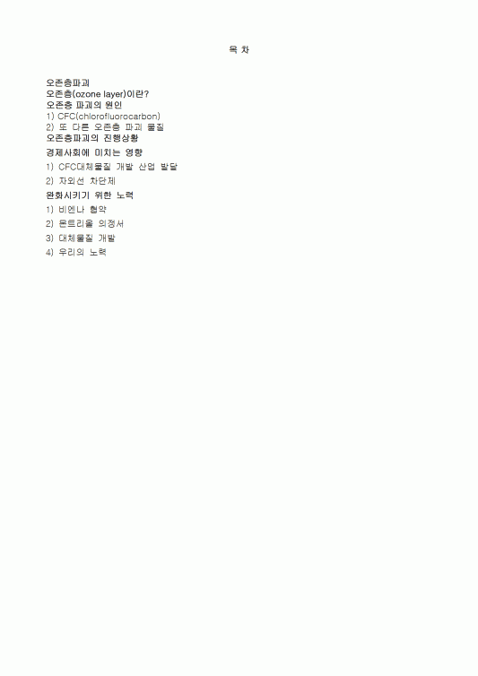 오존층파괴 레포트 자료