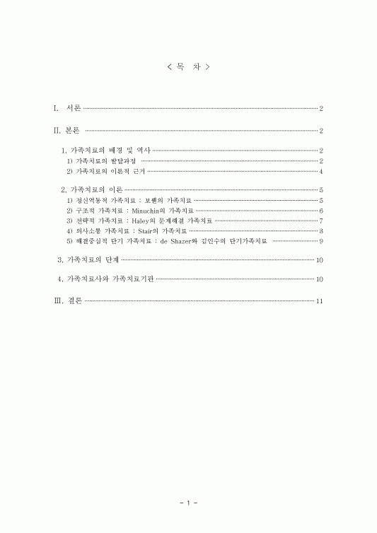 가족치료의 이론