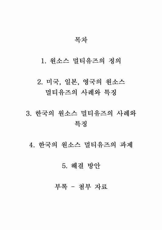 원소스멀티유즈론