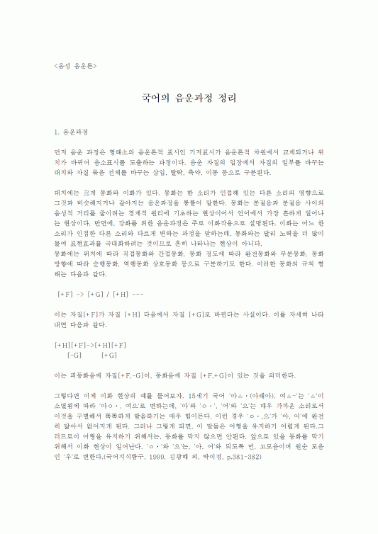 국어의 음운과정