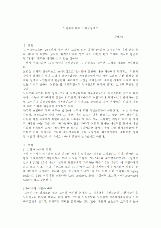 노령화에따른사회보장제도