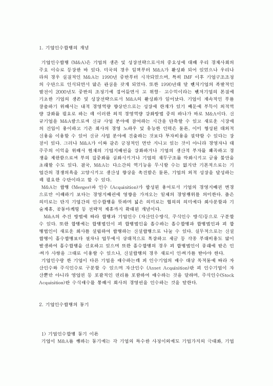 [분석/조사] 기업인수합병