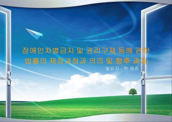 장애인차별금지법의 재정과 의의