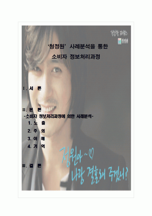 ‘청정원’사례분석을 통한 소비자 정보처리과정