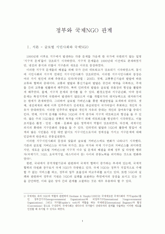정부와 국제NGO 관계