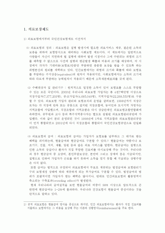 우리나라 의료 사회복지 정책
