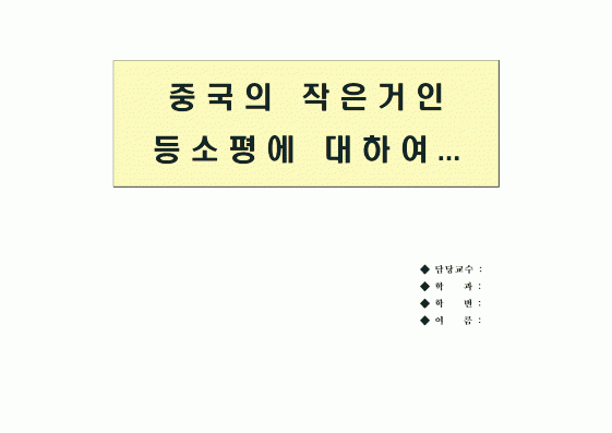 등소평의 생애와 평가