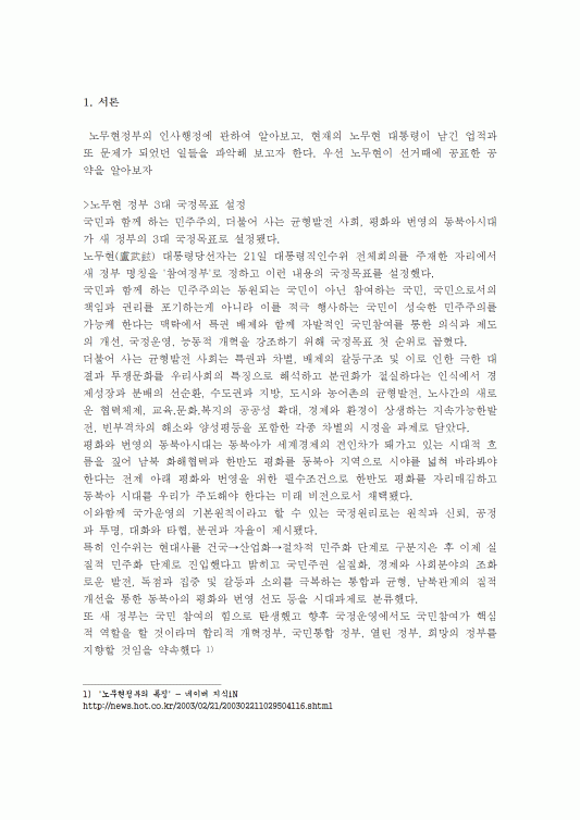 노무현정부의 성공과 실패