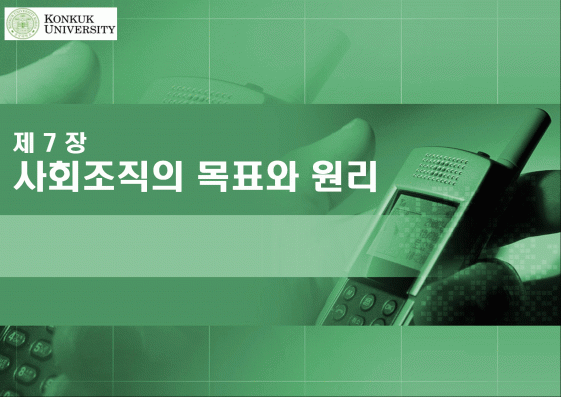 사회조직의 목표와 원리