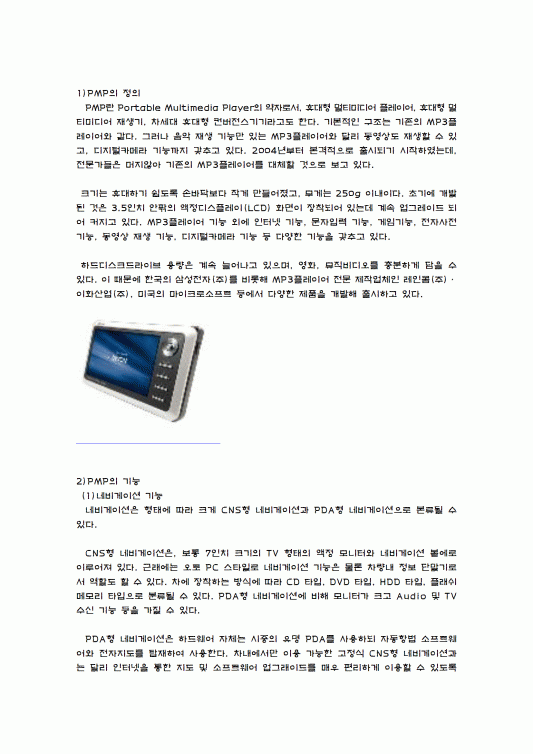 PMP의 분석 레포트 자료